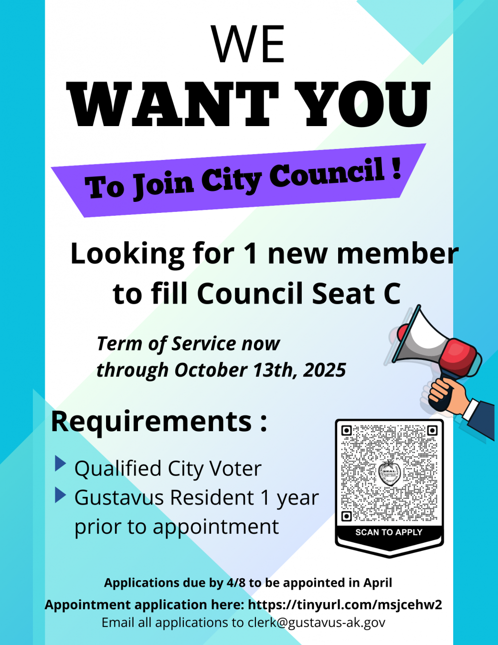 Want to serve on City Council? Now is the time! | City of Gustavus Alaska