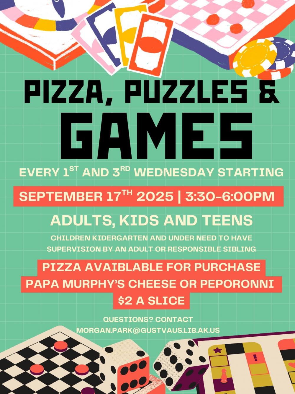 Pizza , Puzzles & Games | City of Gustavus Alaska